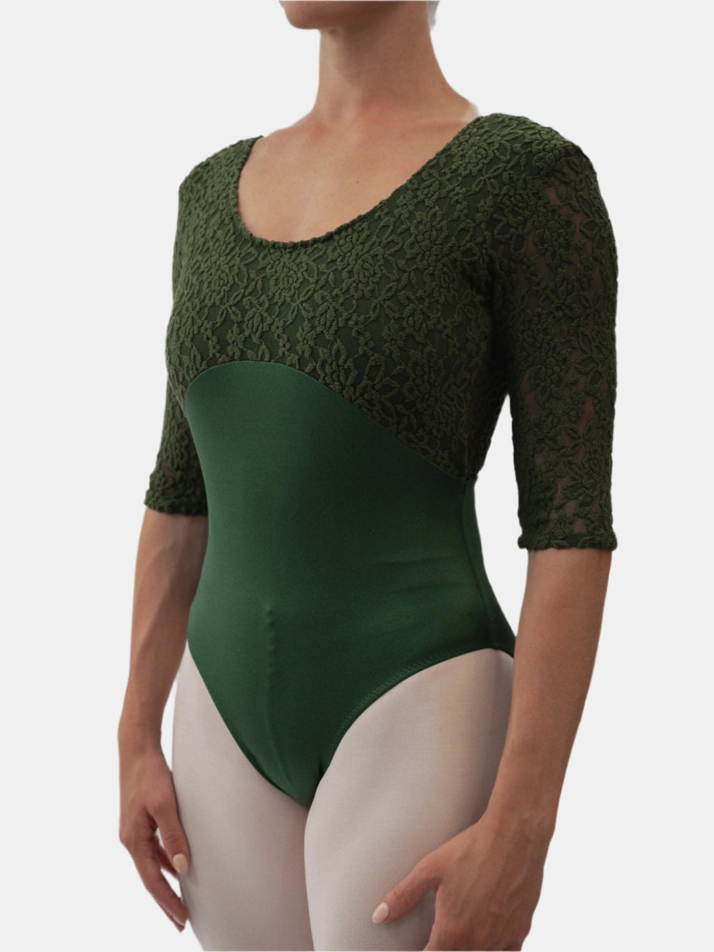 Green Dance 3/4 Sleeve Leotard MP682 - Atelier della Danza MP